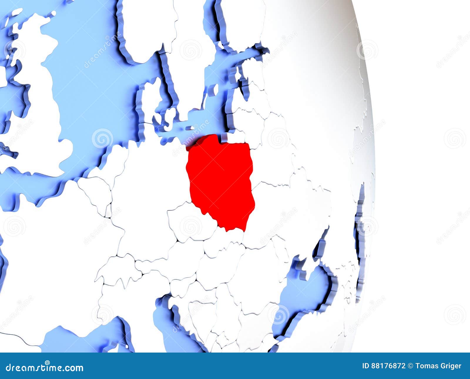 Poland on Elegant Modern 3D Globe Stock Illustration - Illustration of ...
