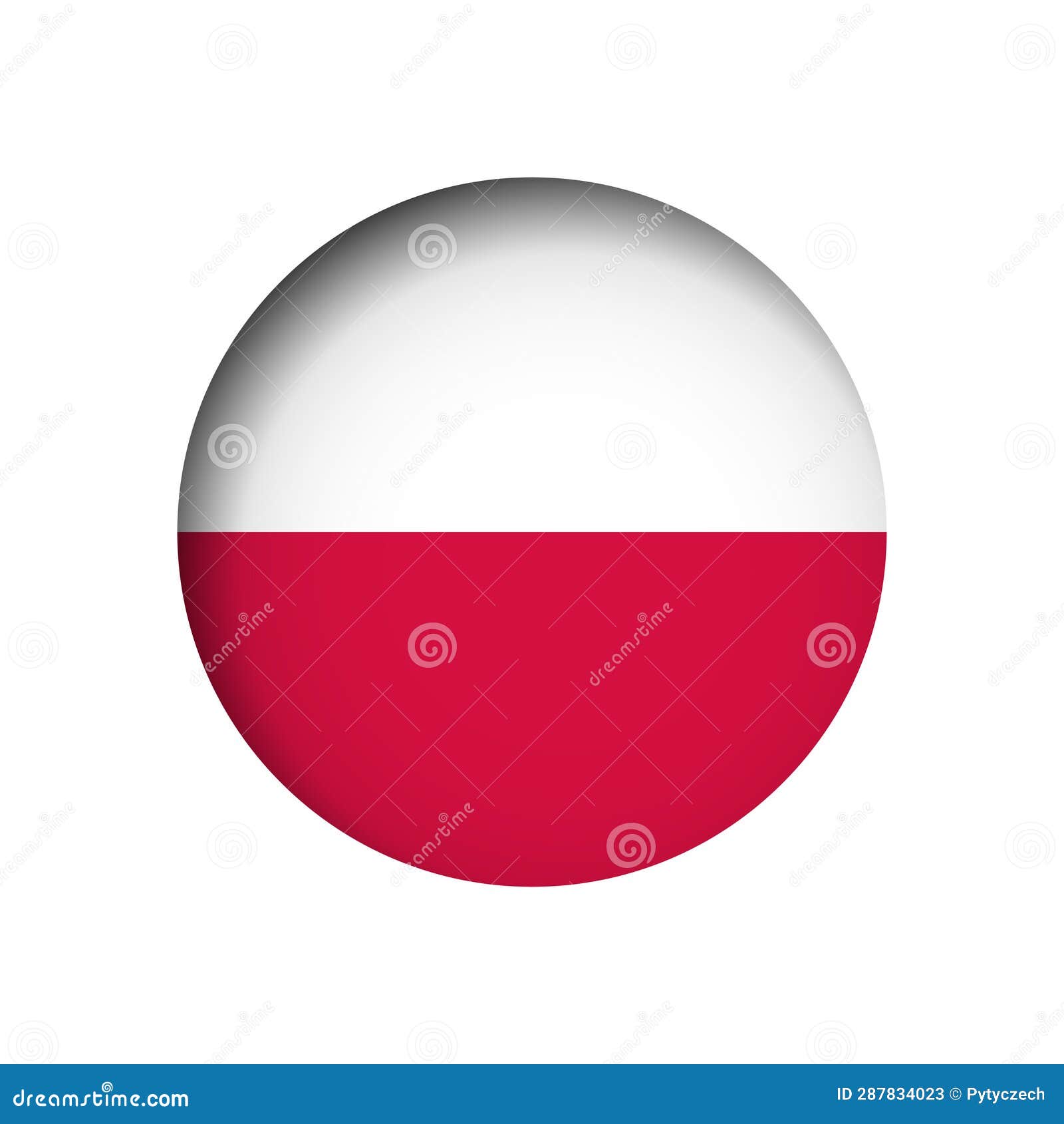 Circle Vector Flag of Poland Stock Vector - Illustration of polish ...