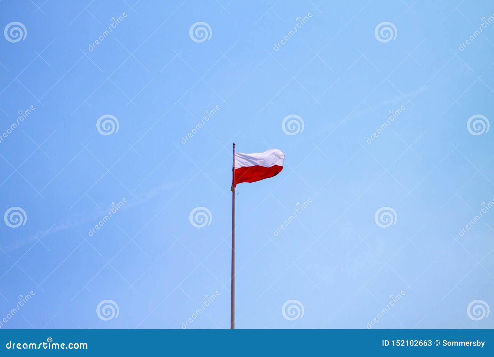 Poland Flag on a Blue Sky Background Stock Image - Image of colorful ...
