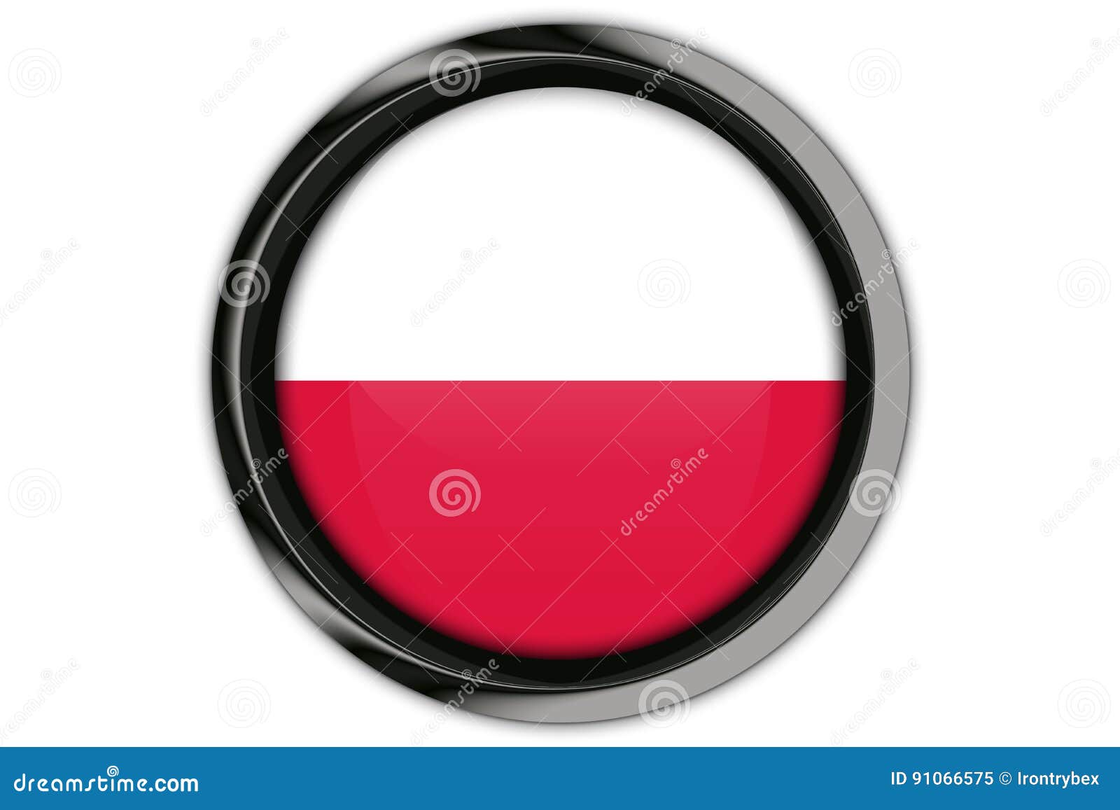 Poland Flag in the Button Pin Isolated on White Background Stock ...