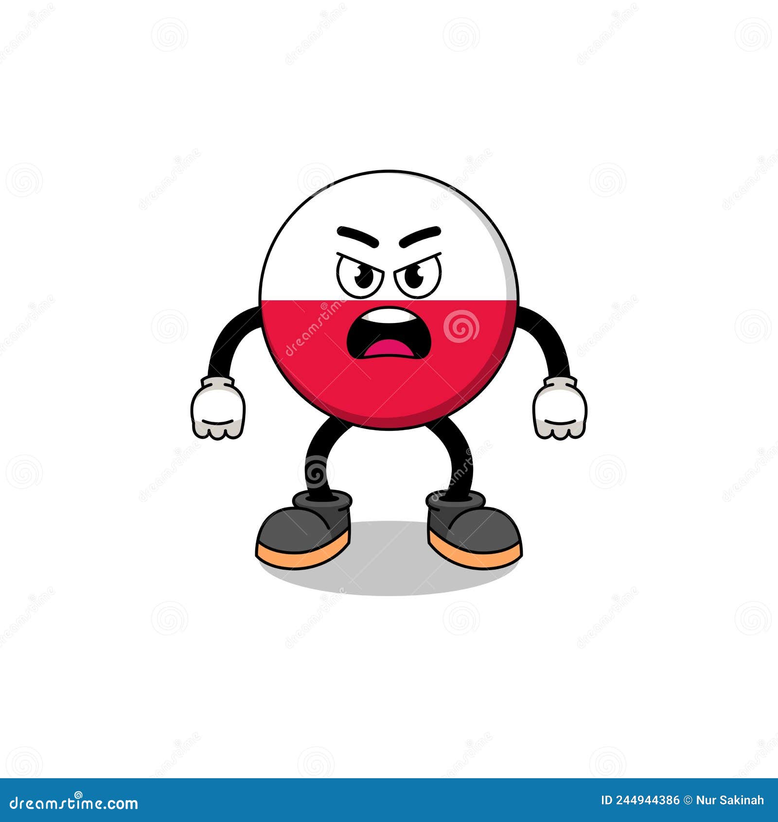 Poland Flag Cartoon Illustration with Angry Expression Stock Vector ...