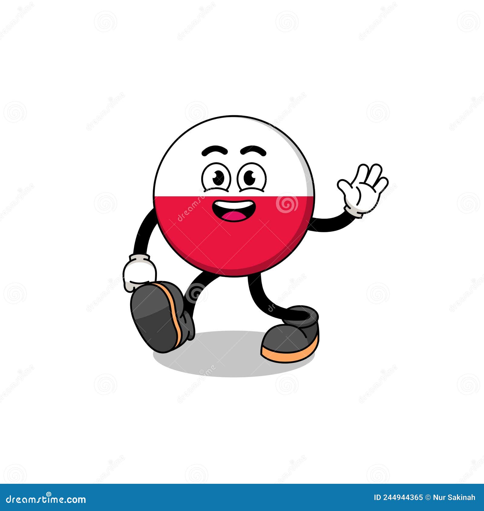 Poland Flag Cartoon Walking Stock Vector - Illustration of country ...