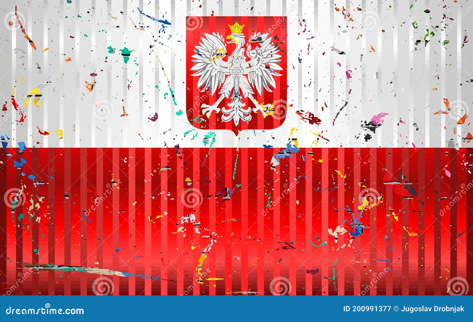 Poland Flag with Color Stains Stock Vector - Illustration of stain ...