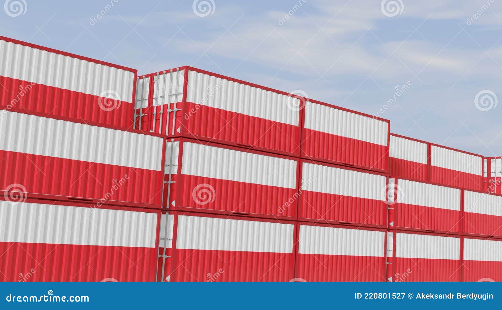 Poland Flag Containers are Located at the Container Terminal. Concept ...