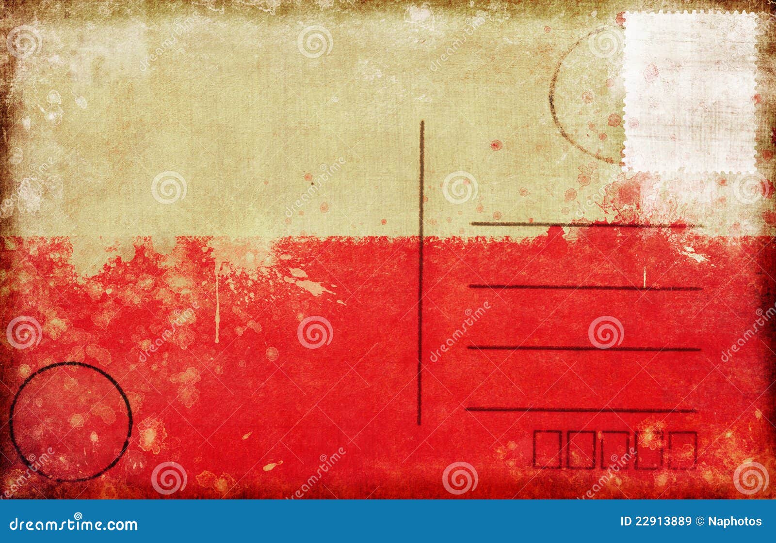 Poland flag postcard stock illustration. Illustration of beige - 22913889