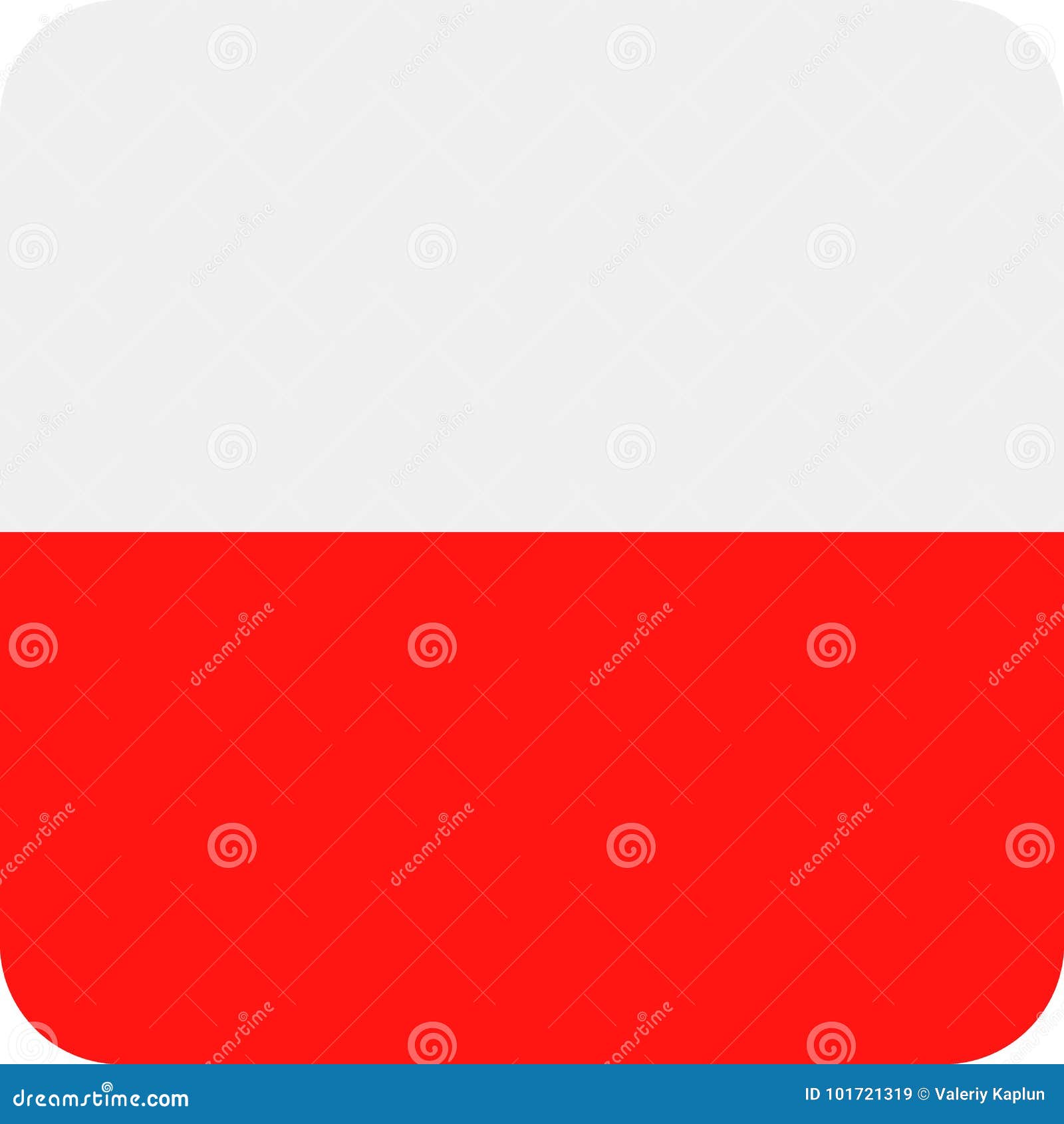 Poland Flag Vector Square Flat Icon Stock Illustration - Illustration ...
