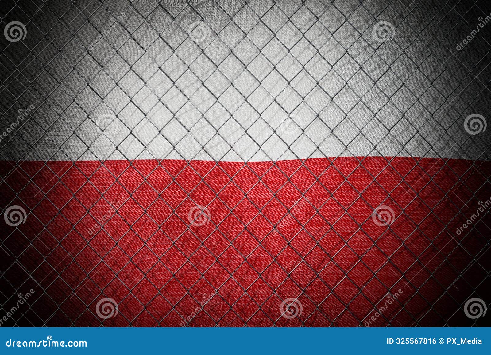 Poland Flag and Wire Mesh Fence Stock Illustration - Illustration of ...