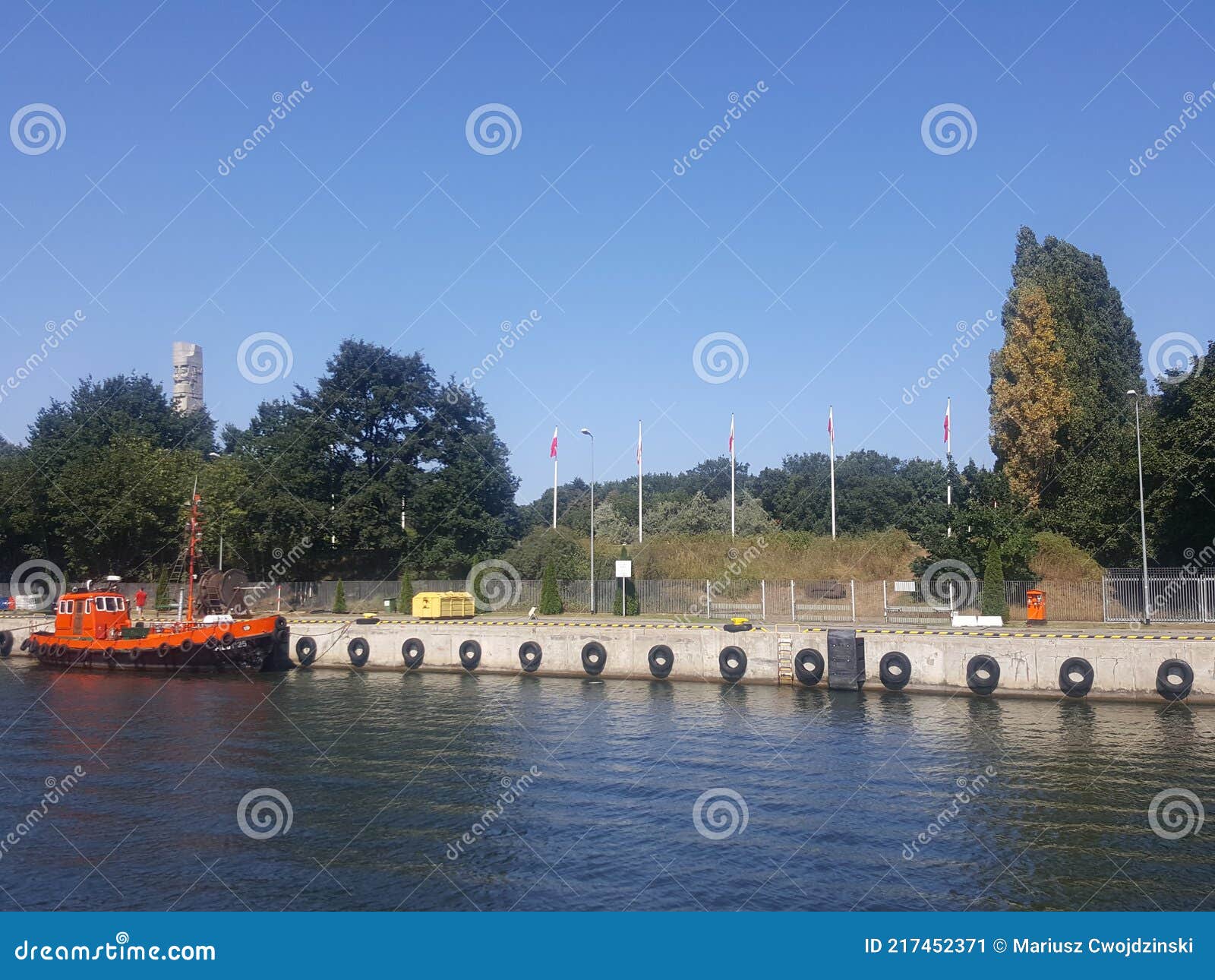Poland, Gdansk - the Port and Monument in Westerplatte. Stock Image ...