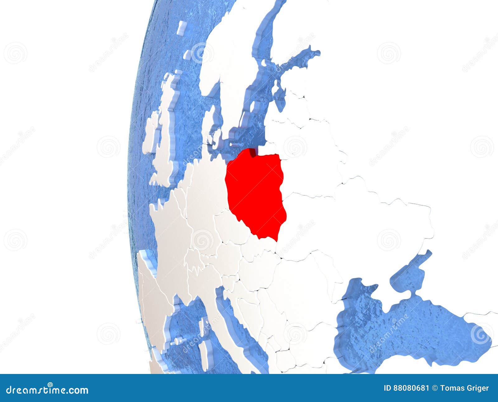 Poland on globe stock illustration. Illustration of highlighted - 88080681