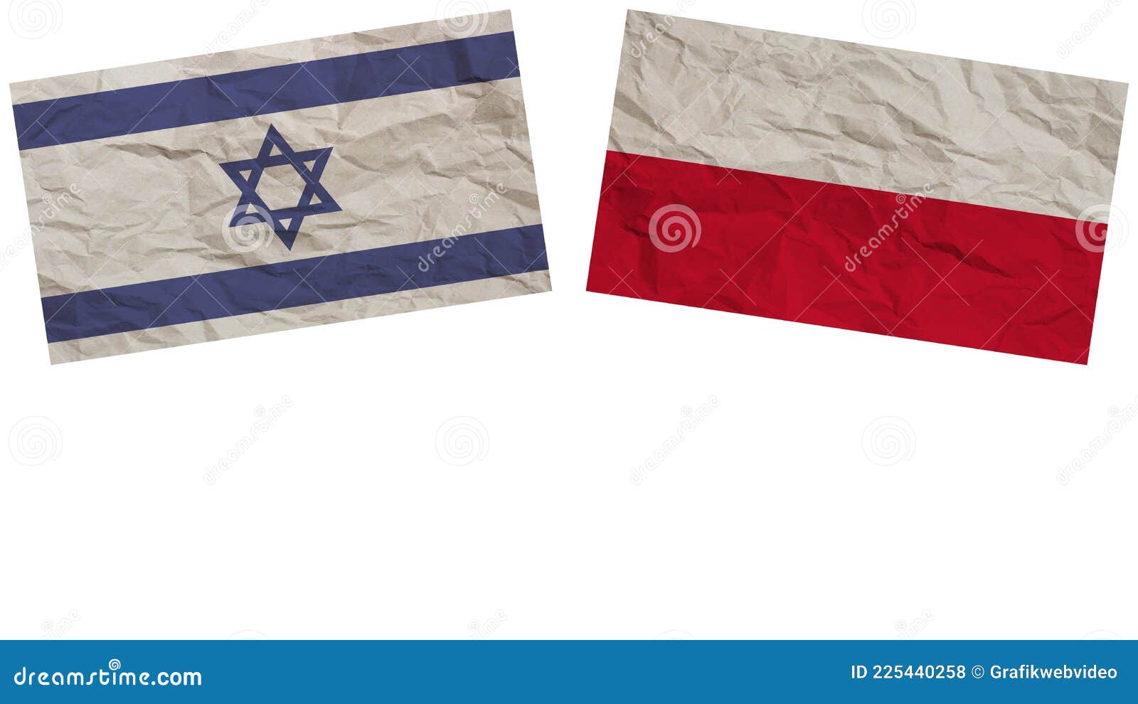 Poland and Israel Flags Together Paper Texture Illustration Stock ...