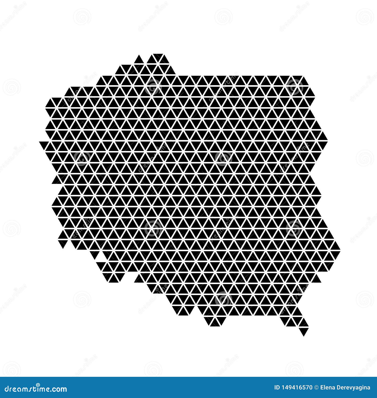 Poland Map Abstract Schematic from Black Triangles Repeating Pattern ...