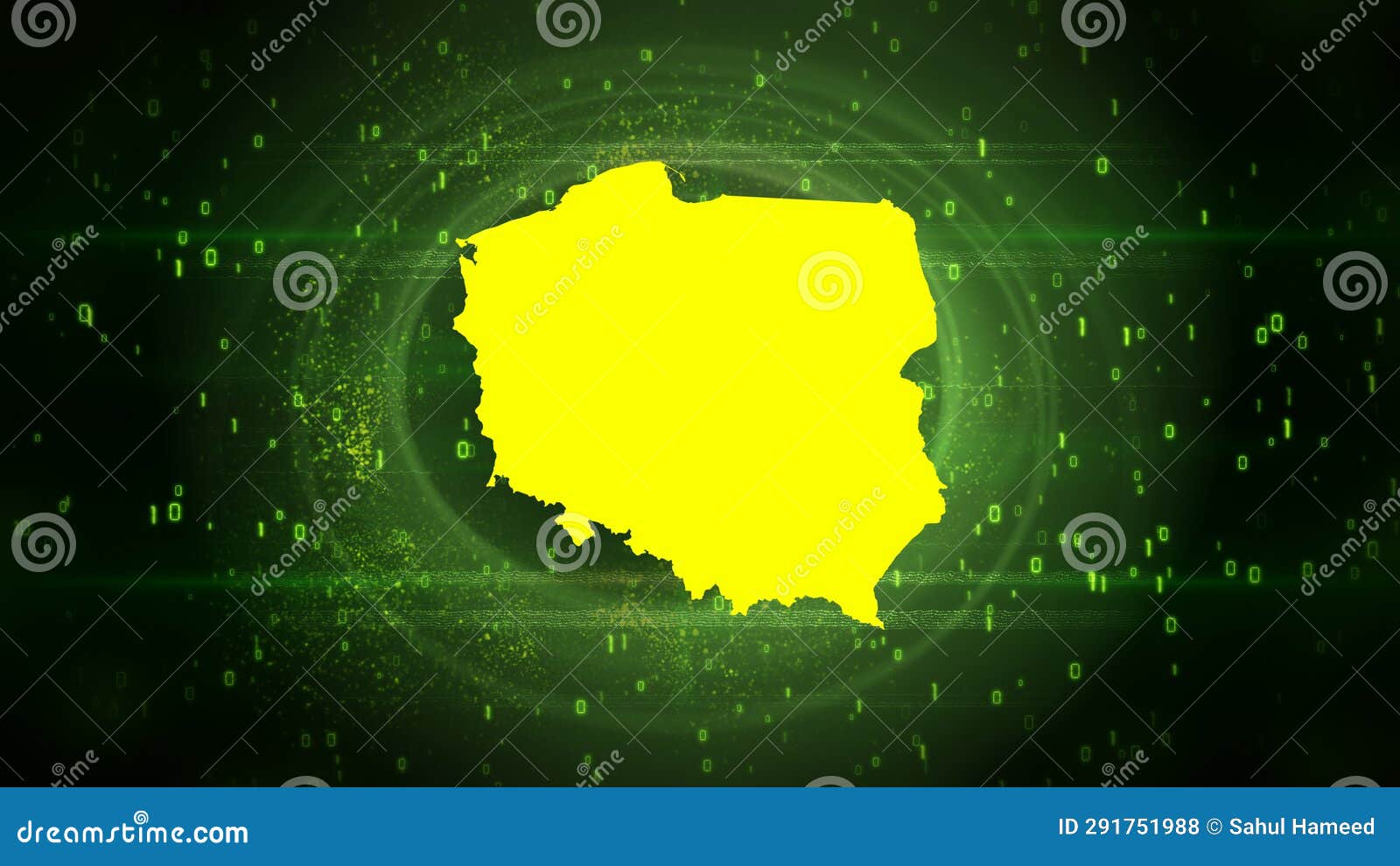 Poland Map on Digital Background Stock Illustration - Illustration of ...
