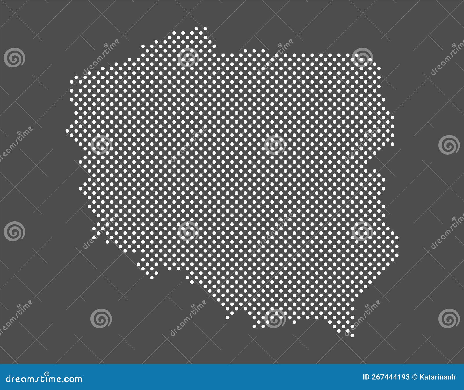 Poland Map Dot on Gray Background. Dotted Map of Poland Stock Vector ...