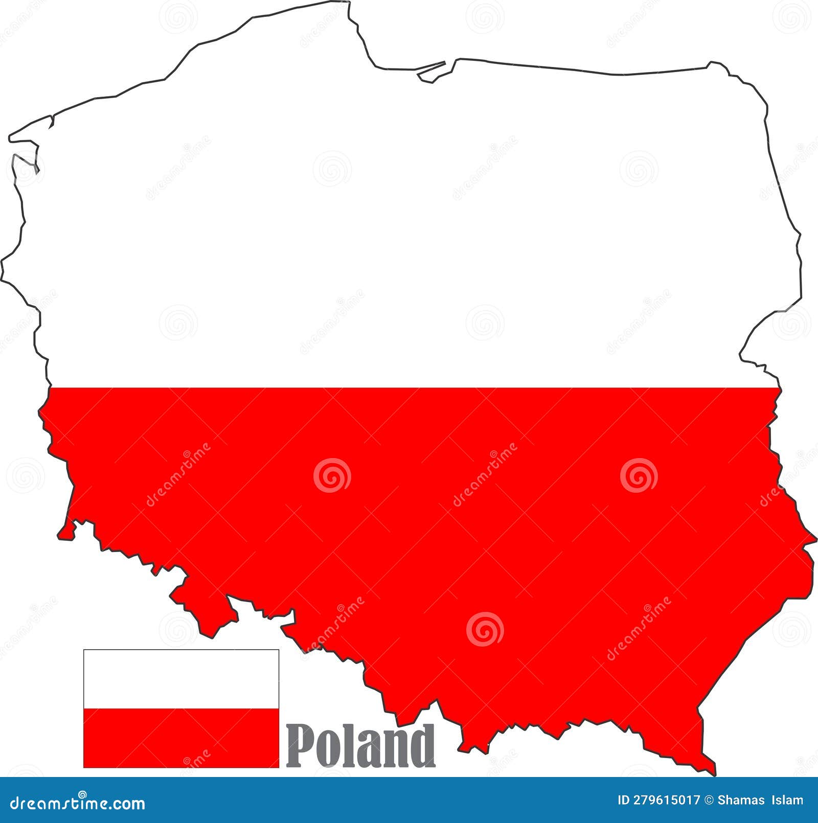 Poland Map and Flag Illustration Vector Stock Vector - Illustration of ...