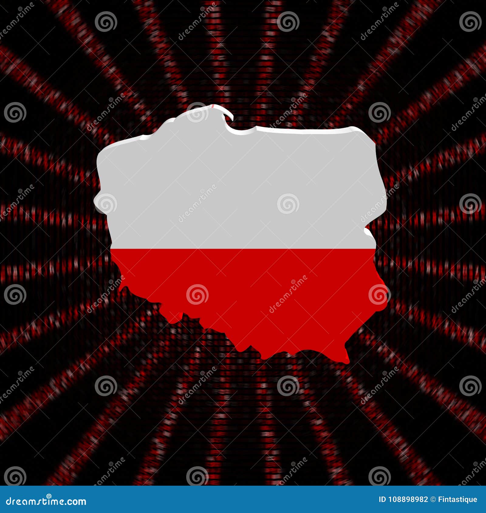 Poland Map Flag on Red Hex Code Burst Illustration Stock Illustration ...