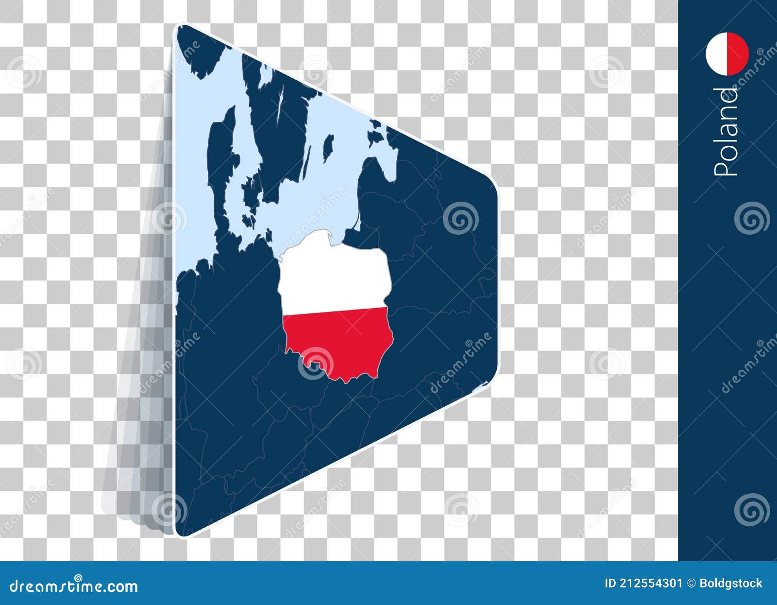 Poland Map and Flag on Transparent Background Stock Vector ...