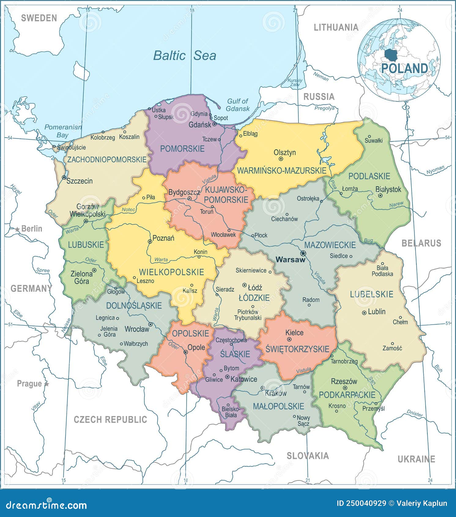 Map of Poland - Highly Detailed Vector Illustration Stock Vector ...