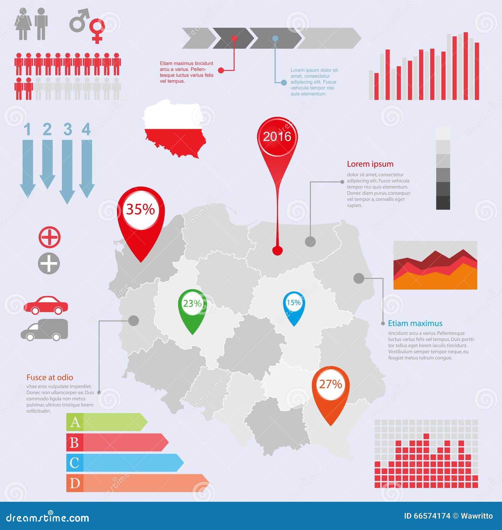 Poland Map Illustration and Infographics Design Template. Vector Stock ...