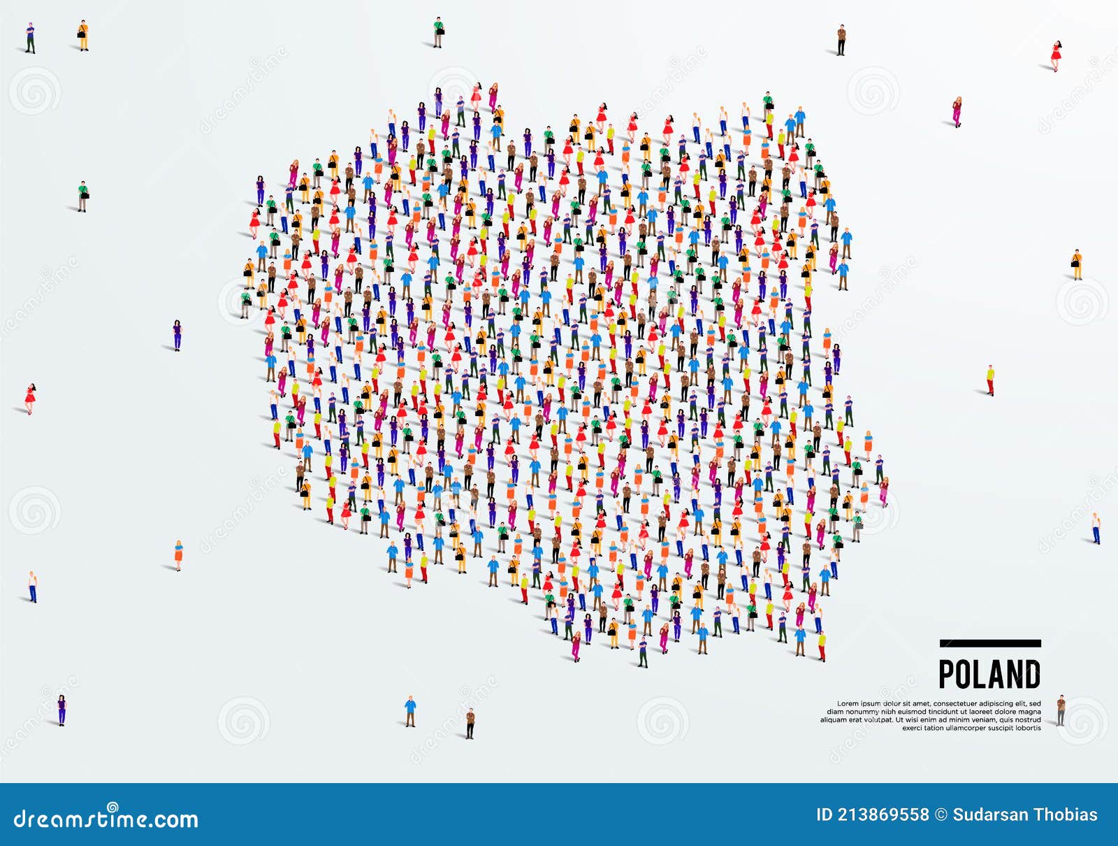 Poland People Icon Map. Stylized Vector Silhouette Of Poland ...