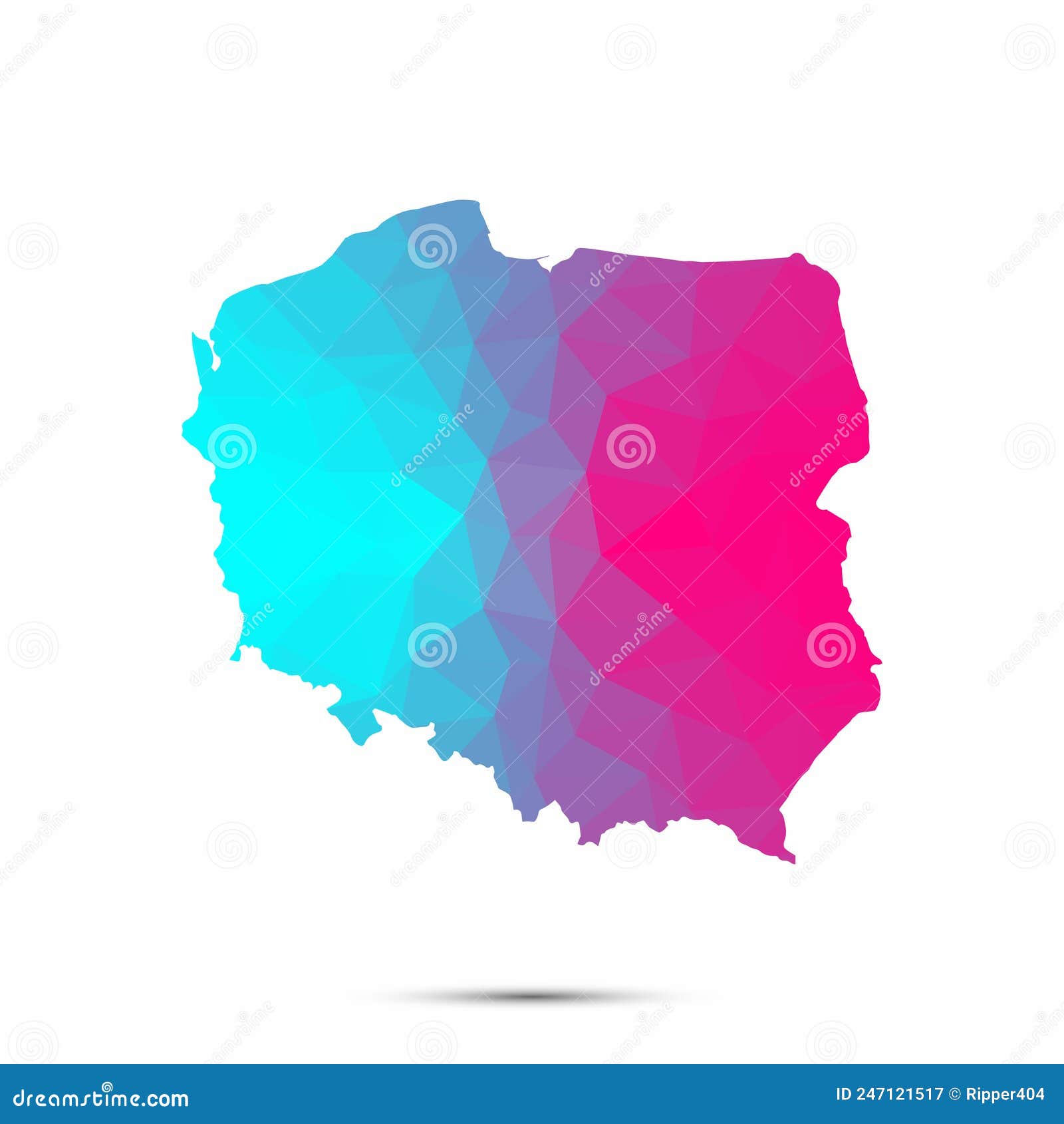 Poland Map Triangle Low Poly Geometric Polygonal Abstract Style. Stock ...
