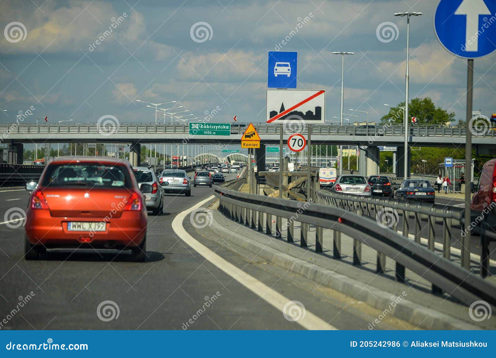 POLAND - MAY 05, 2020: Car Traffic in Poland. Autobahn and Traffic ...