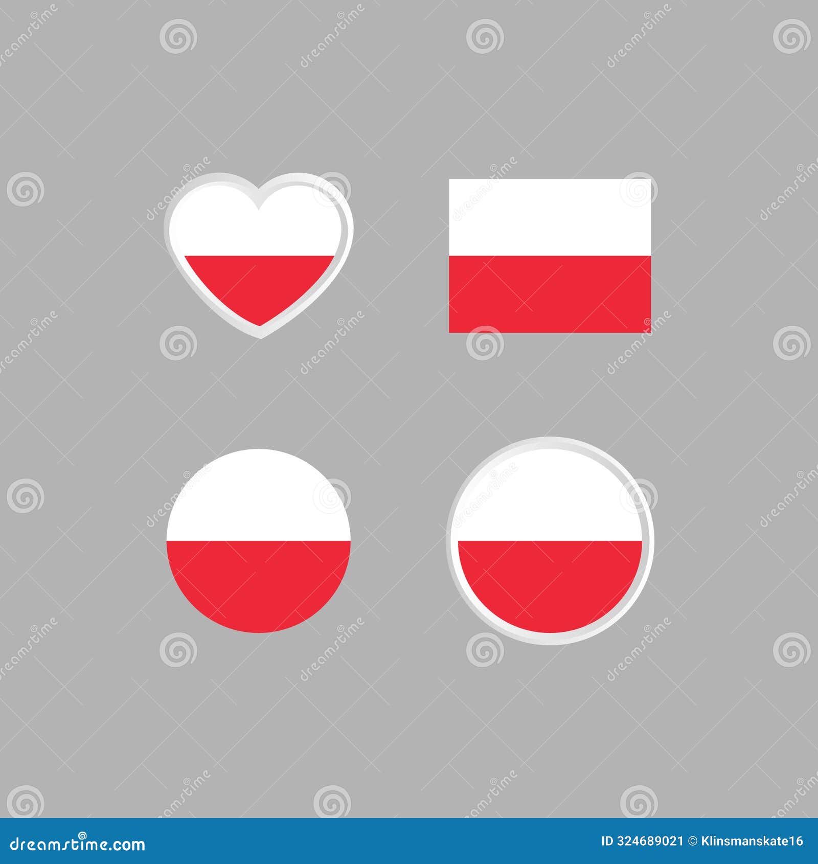 Poland Nation Flag Collection Emblem Design Vector Stock Vector ...