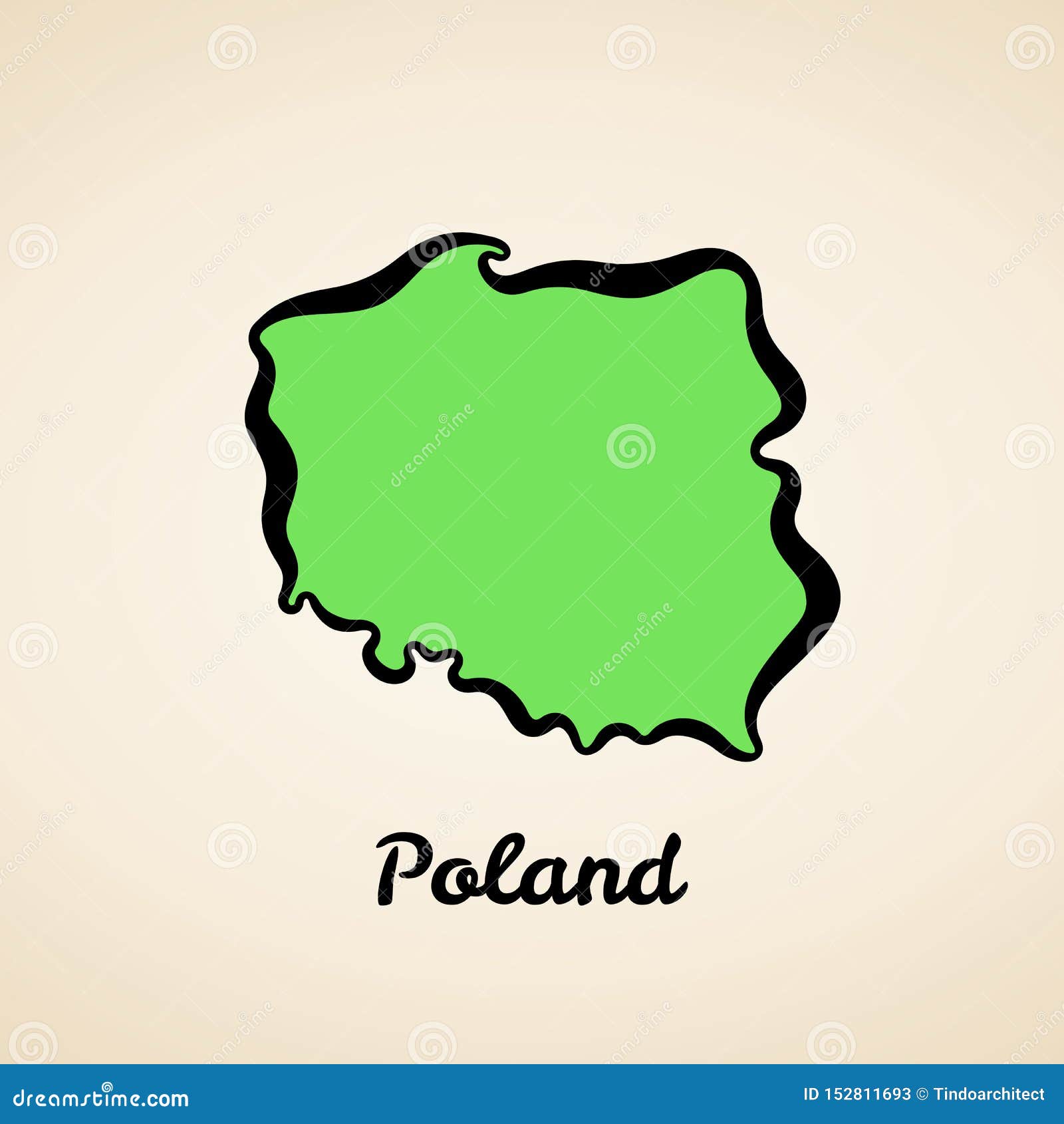 Poland - Outline Map Cartoon Vector | CartoonDealer.com #152811693