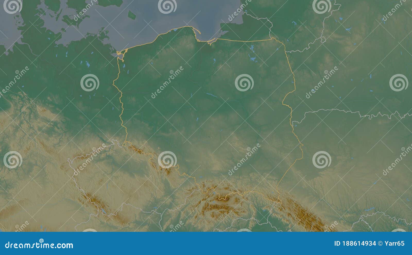 Poland - overview. Relief stock illustration. Illustration of globe ...