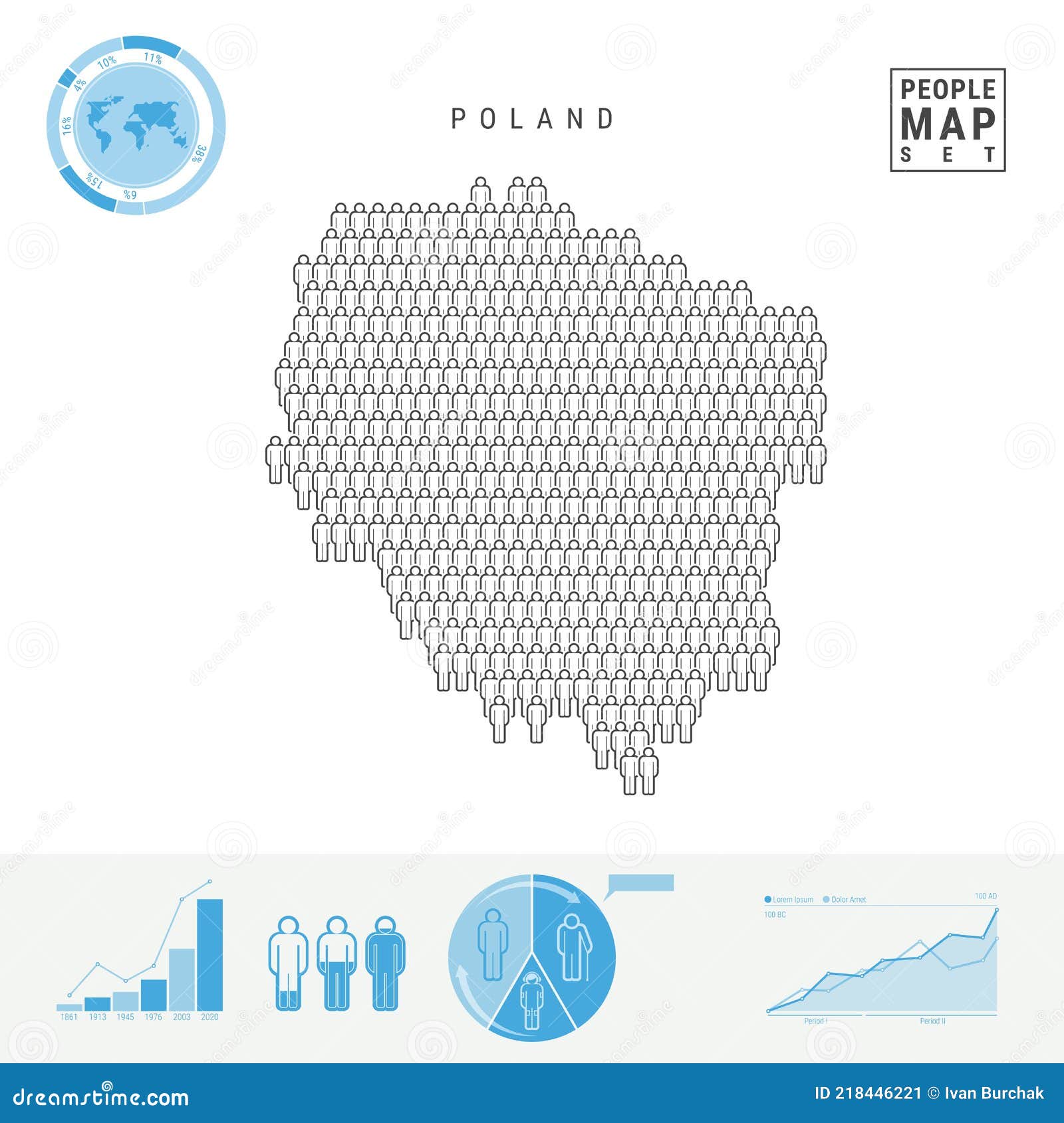 Poland People Icon Map. Stylized Vector Silhouette of Poland ...