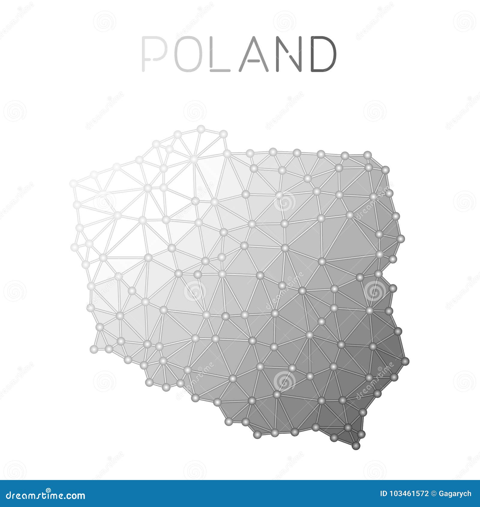 Poland Polygonal Vector Map. Stock Vector - Illustration of custom ...
