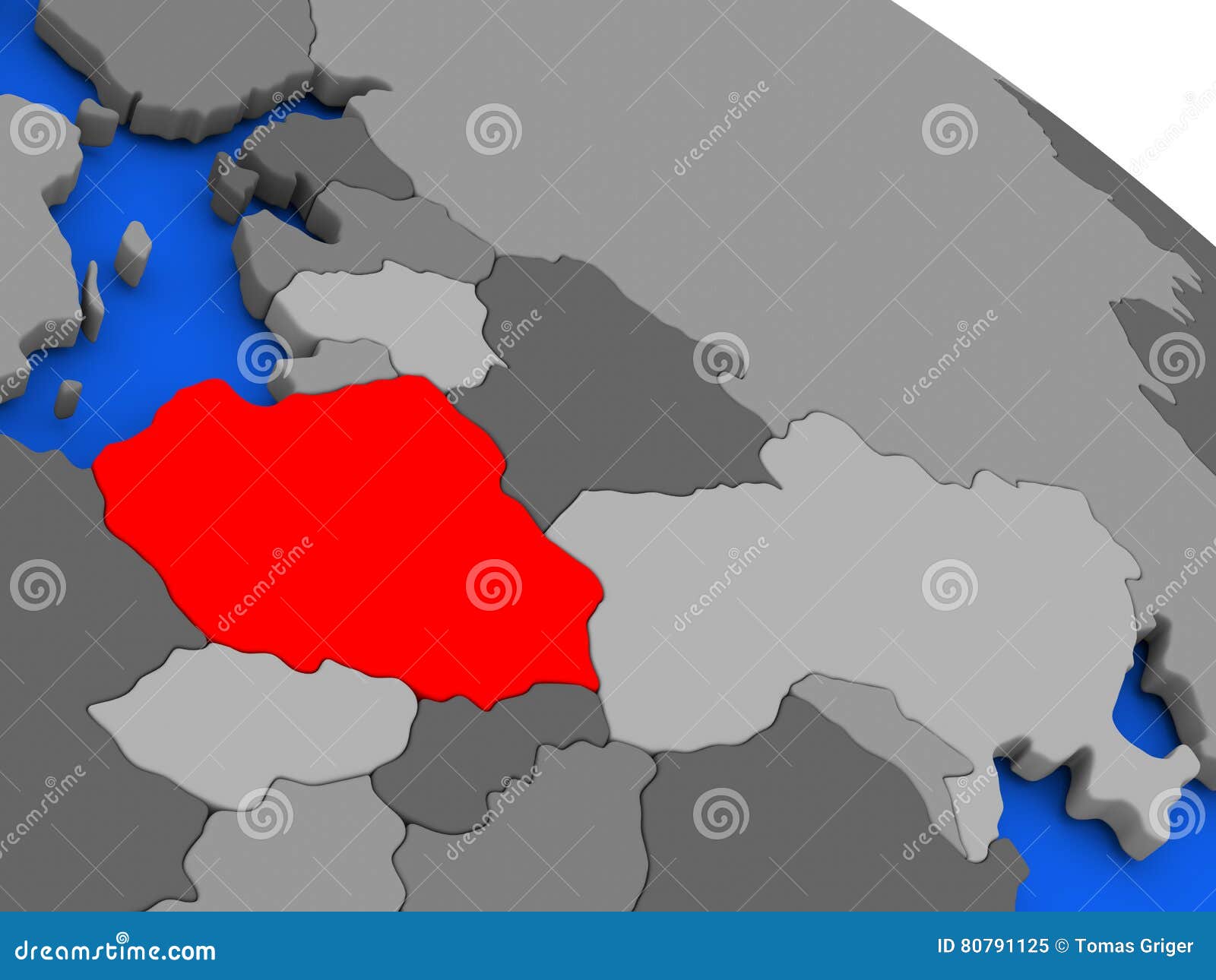 Poland in red stock illustration. Illustration of political - 80791125