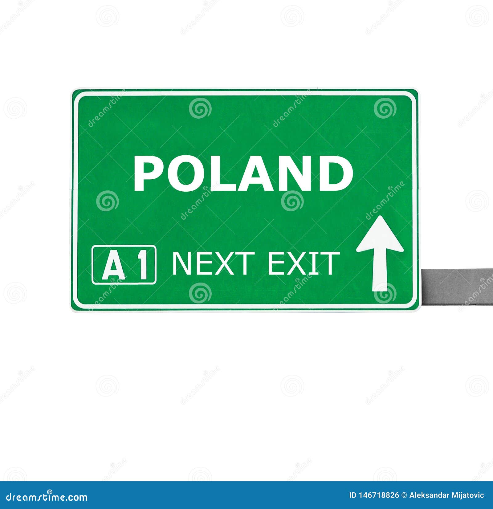POLAND Road Sign Isolated on White Stock Photo - Image of holiday, post ...