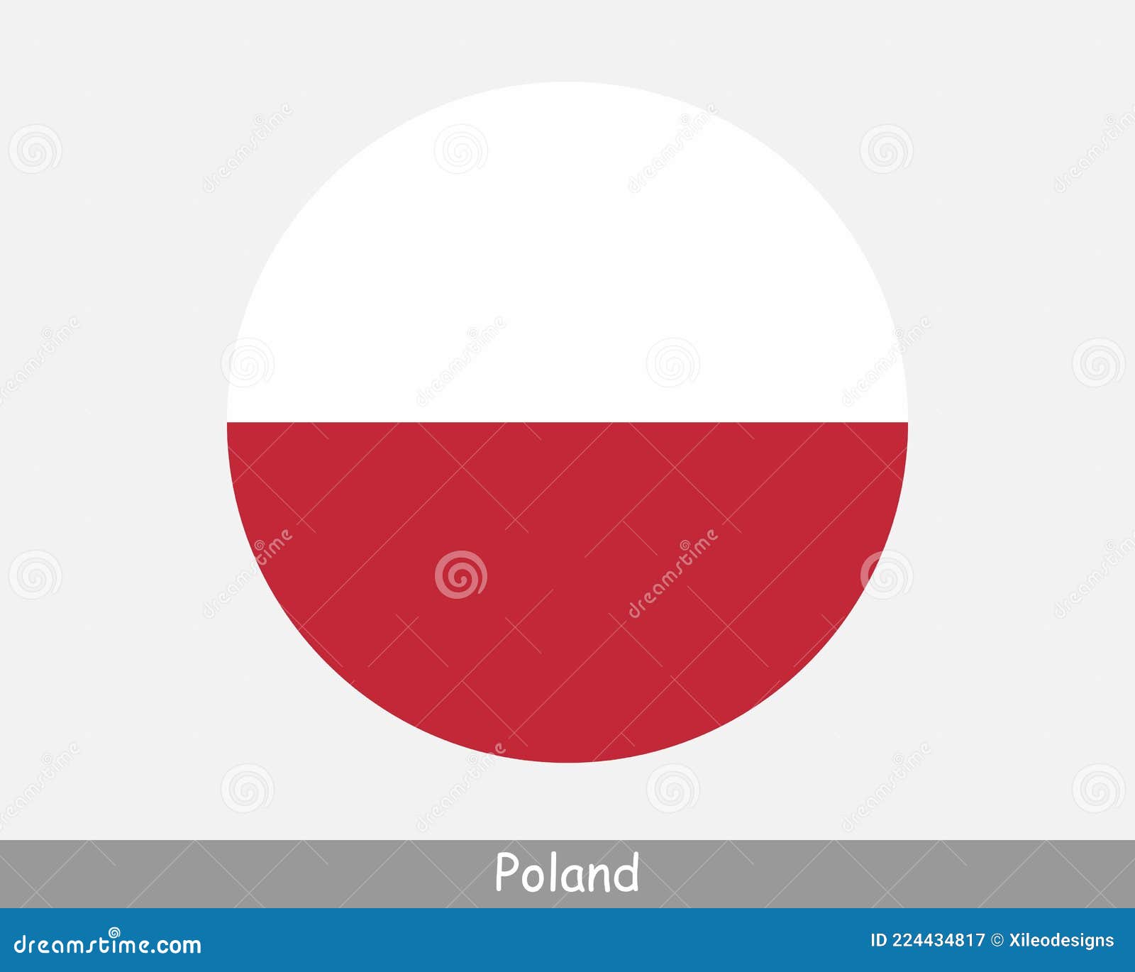 Poland Round Circle Flag. Polish Circular Button Banner Icon Stock ...