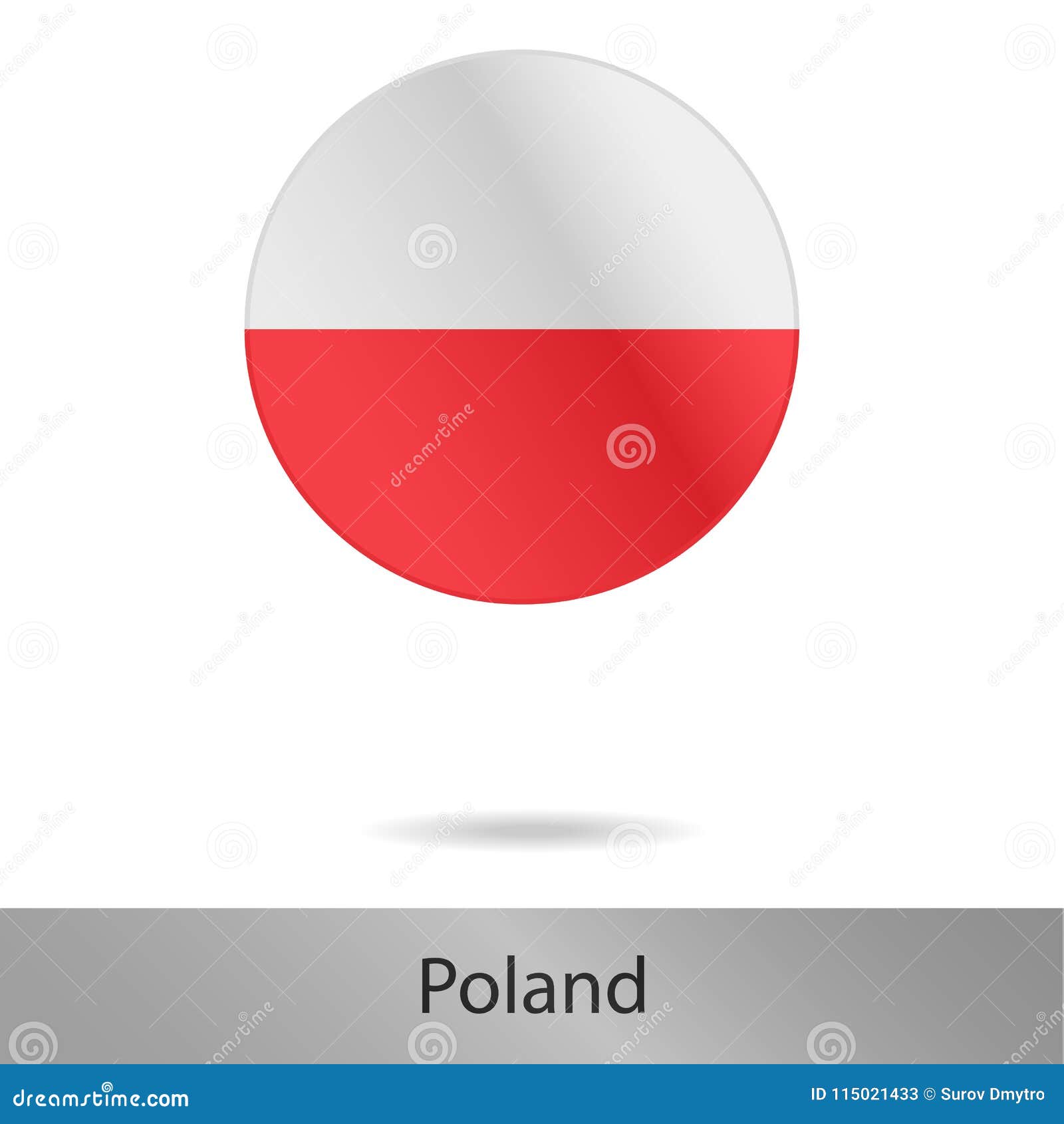 Poland Round Flag Icon. Round World Flags Vector Illustration Icons Set ...