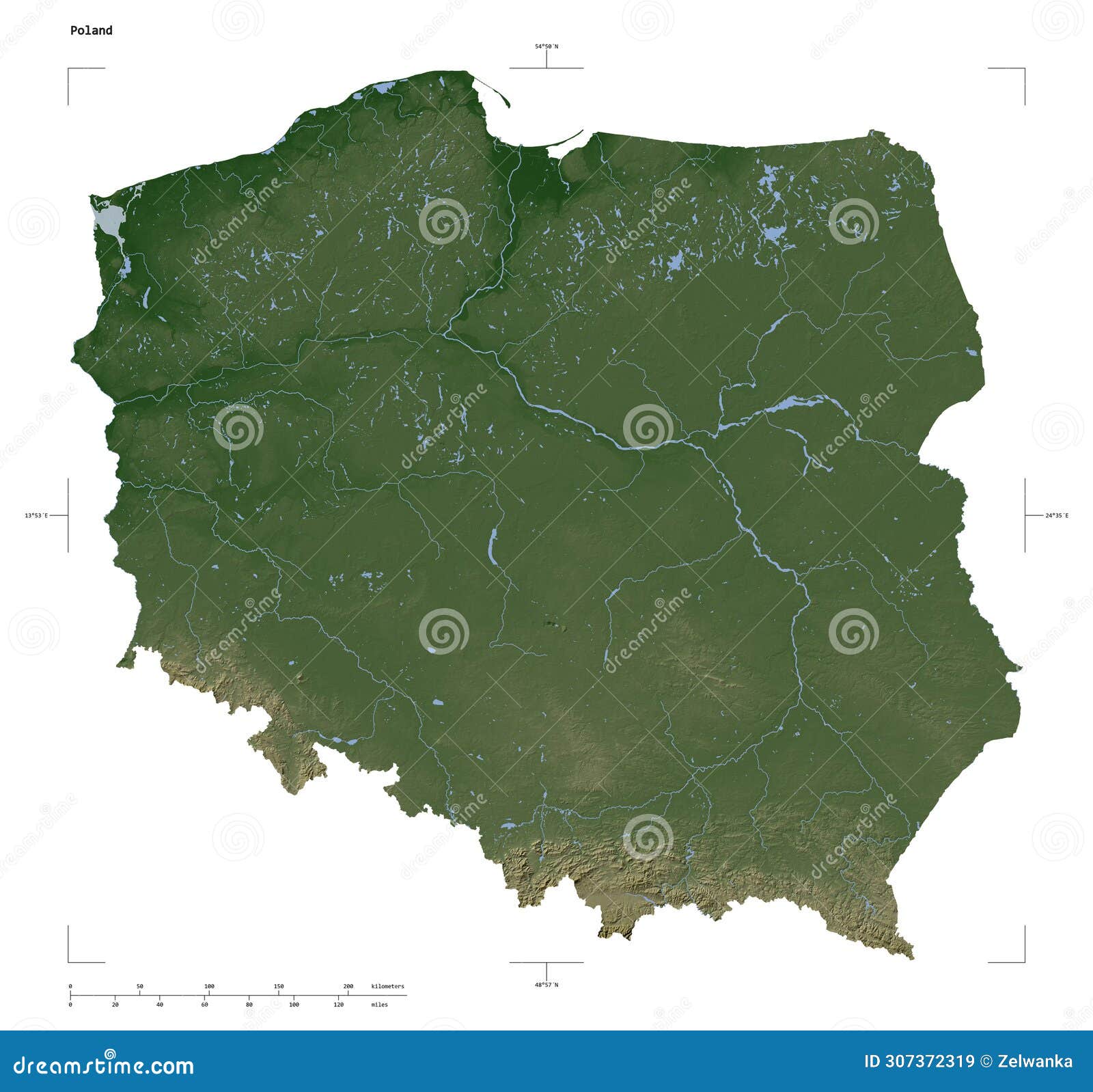 Poland Shape on White. Pale Stock Illustration - Illustration of earth ...