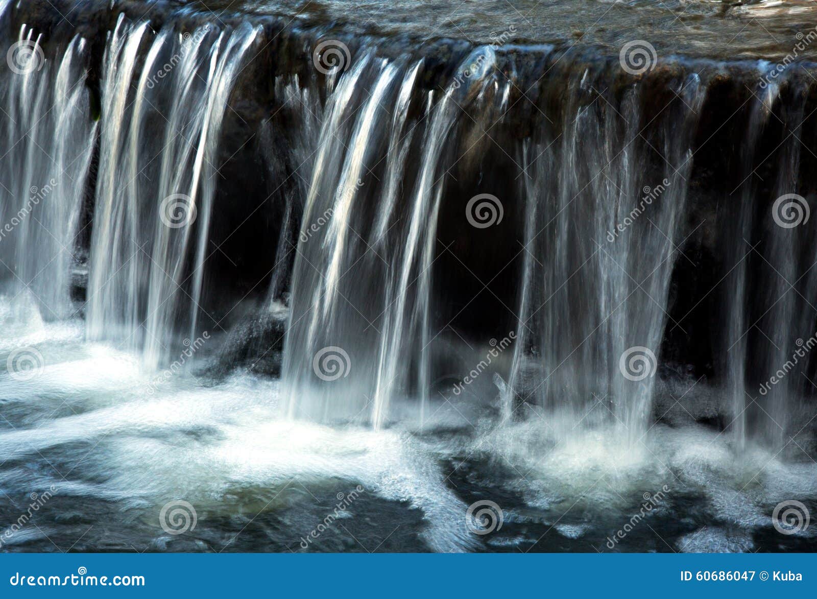 Poland.Small Waterfall in the Park.Horizontal Stock Image - Image of ...