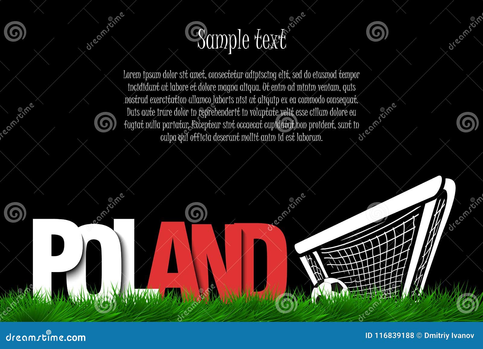 Poland and a Soccer Ball at the Gate Stock Vector - Illustration of ...