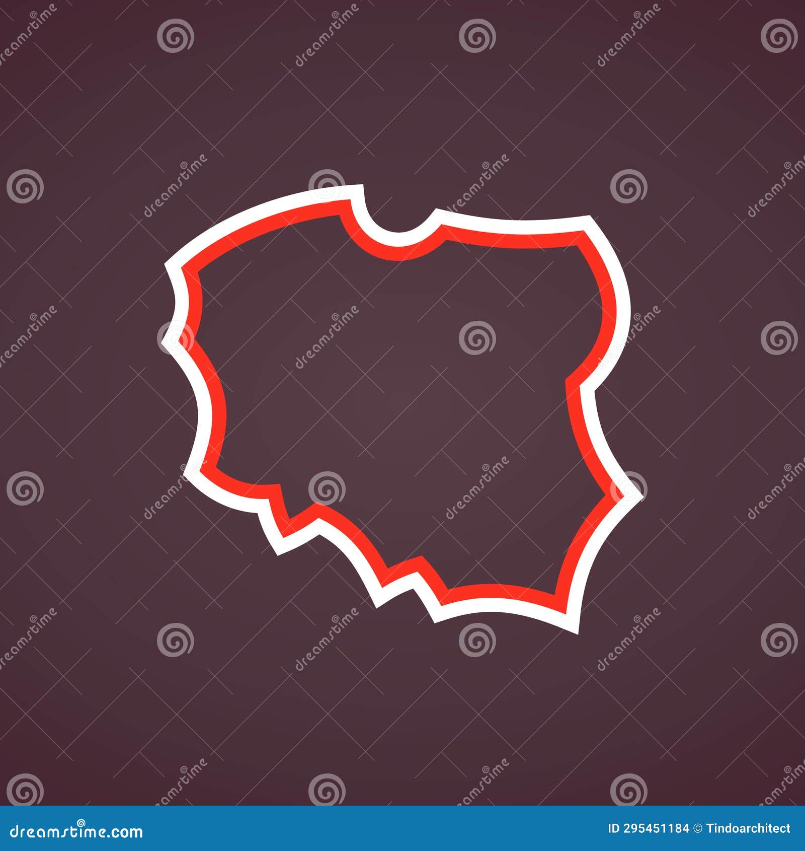 Poland - Stylized Outline Map in Colors of the Flag Stock Vector ...