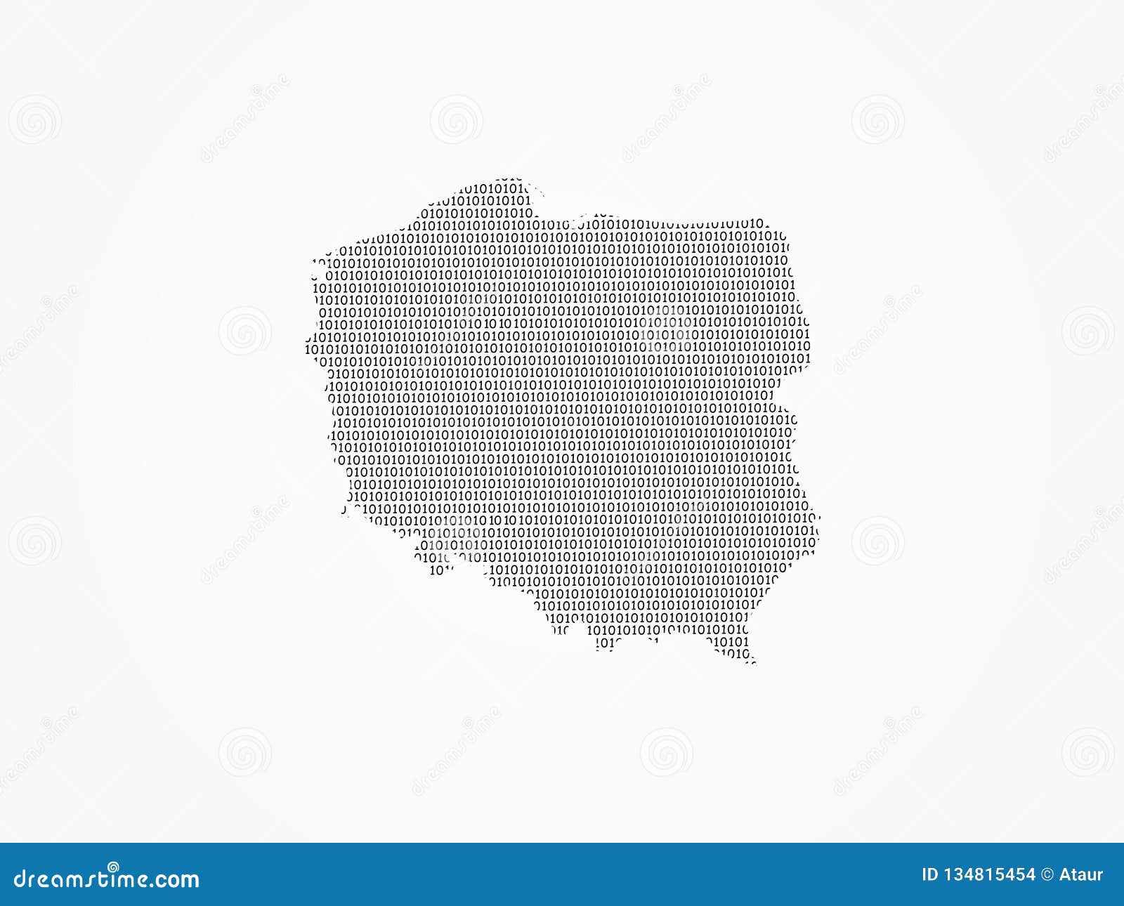 Poland Vector Map Illustration Using Binary Digits or Numbers on Light ...