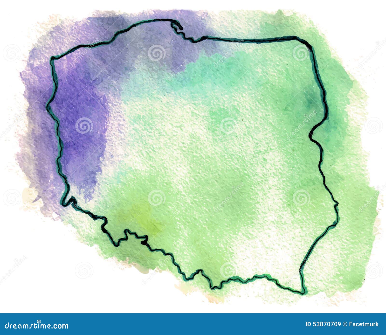 Poland Vector Map Illustration Stock Vector - Illustration of border ...