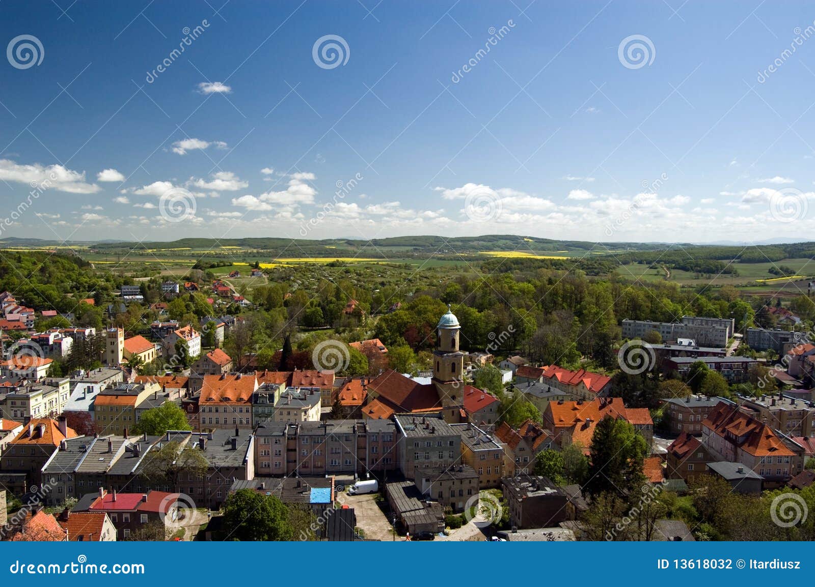 Poland, View from Bolkow Castle Stock Photo - Image of meadow, trees ...