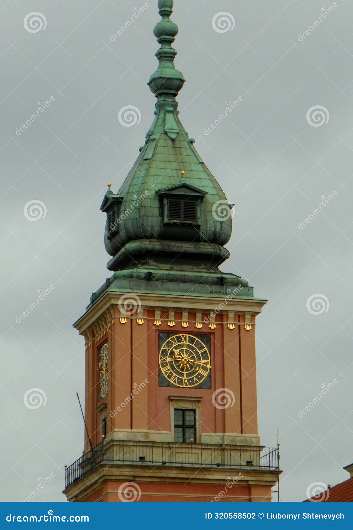 Poland, Warsaw, Castle Square, Royal Castle, Clock Tower on Royal ...