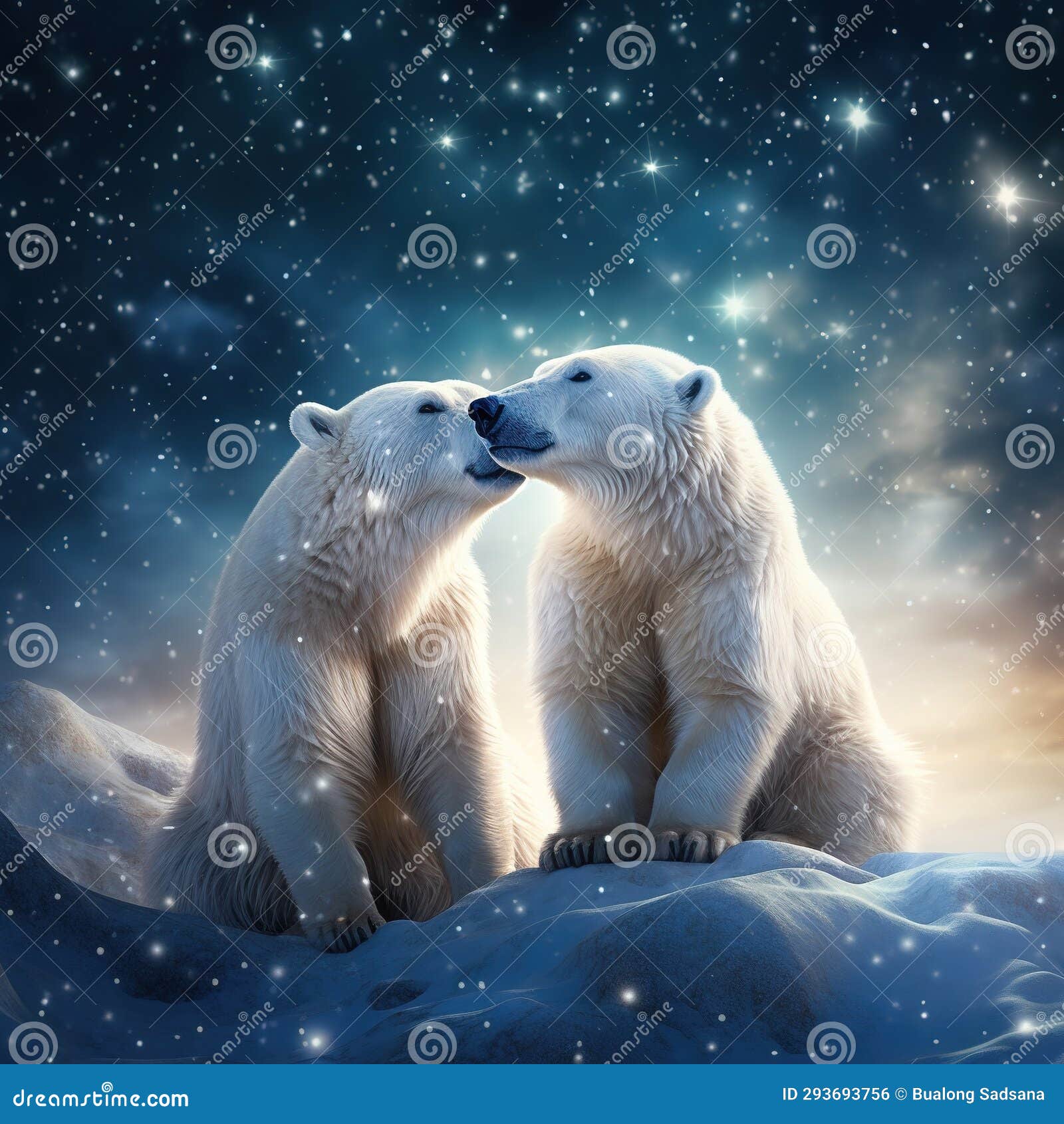 Polar Bear Affection stock illustration. Illustration of loving - 293693756