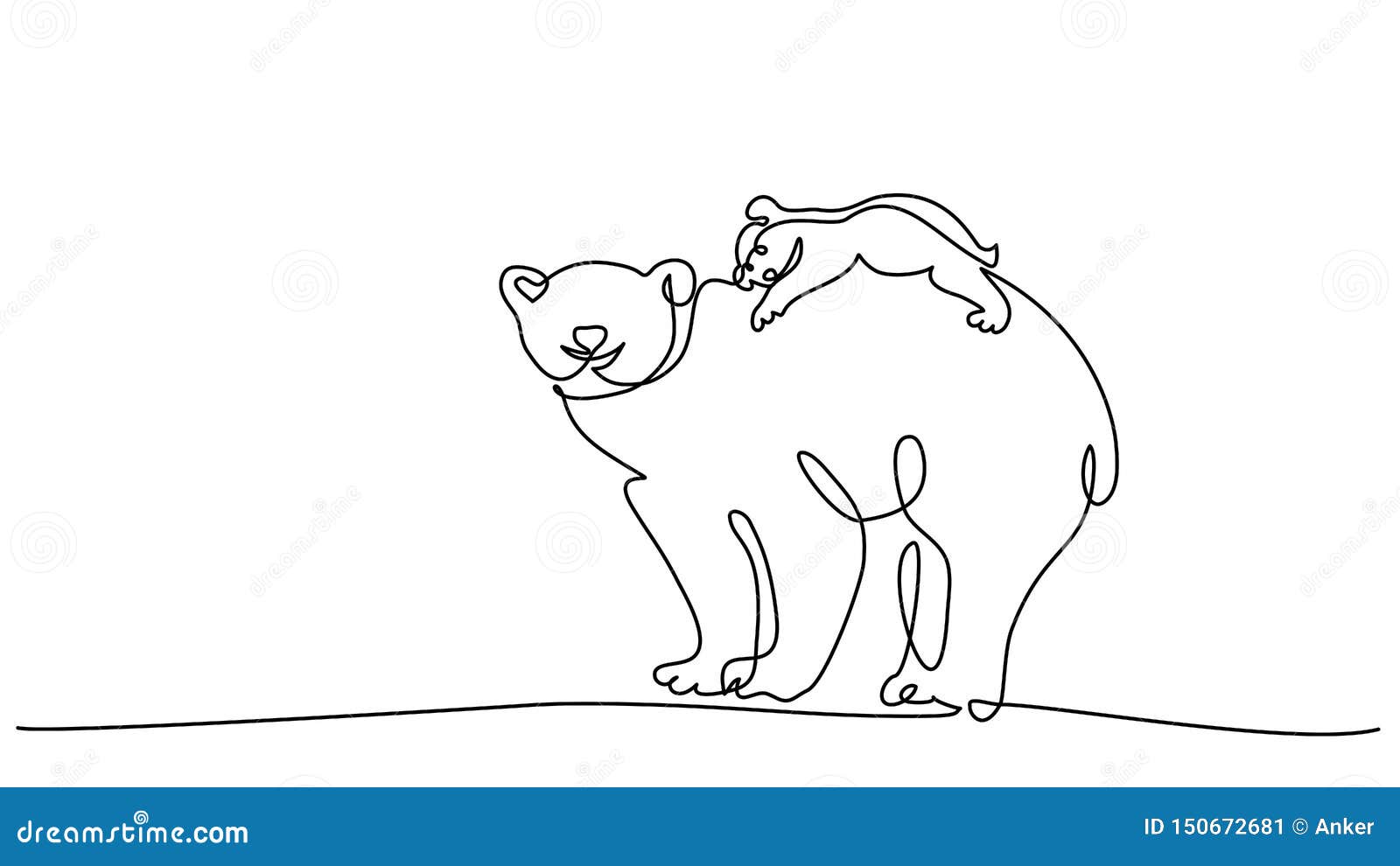 Bear Cub Outline Drawing