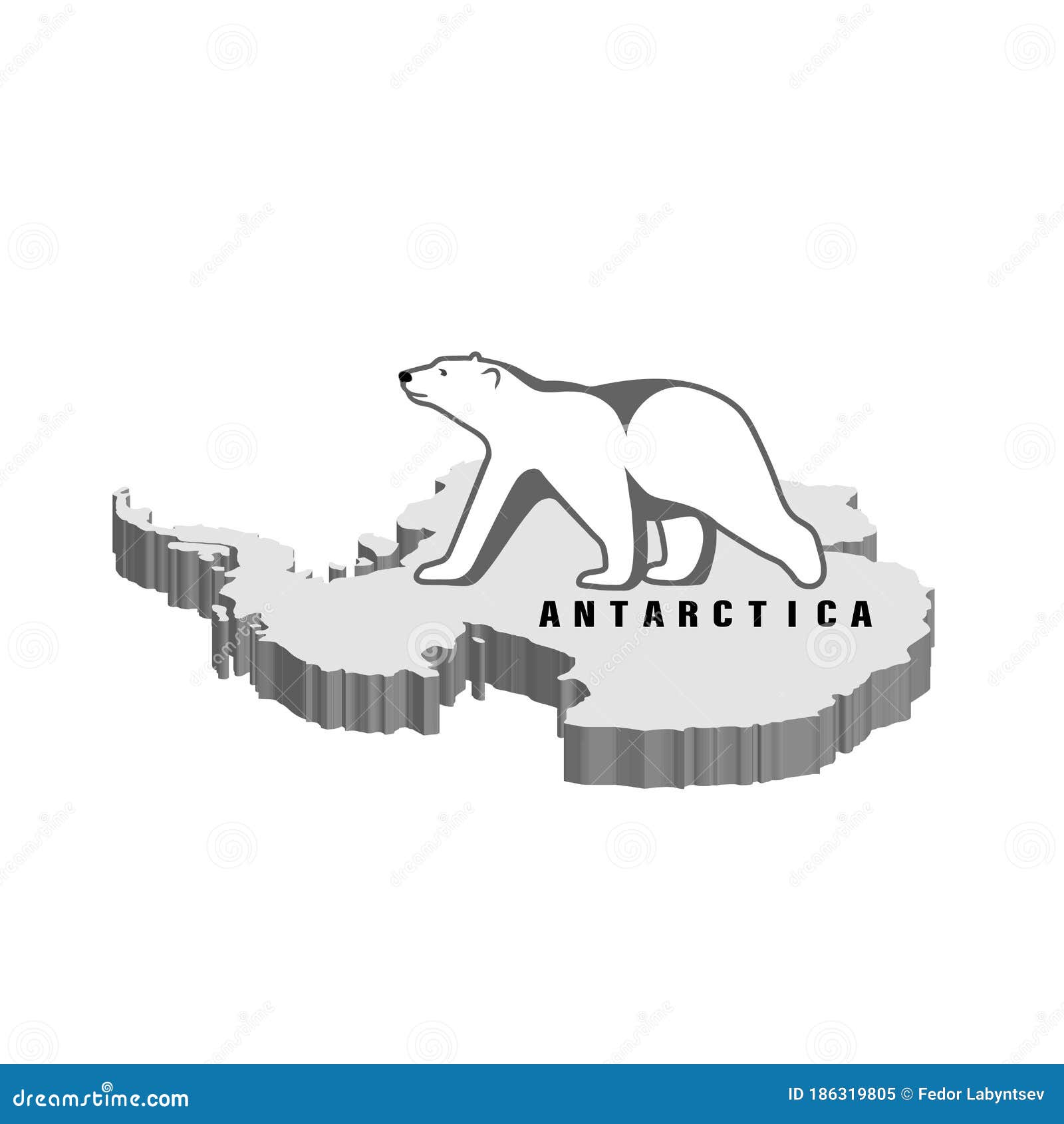 Antarctica Vector Map Isolated On White Background. High-Detailed Black ...