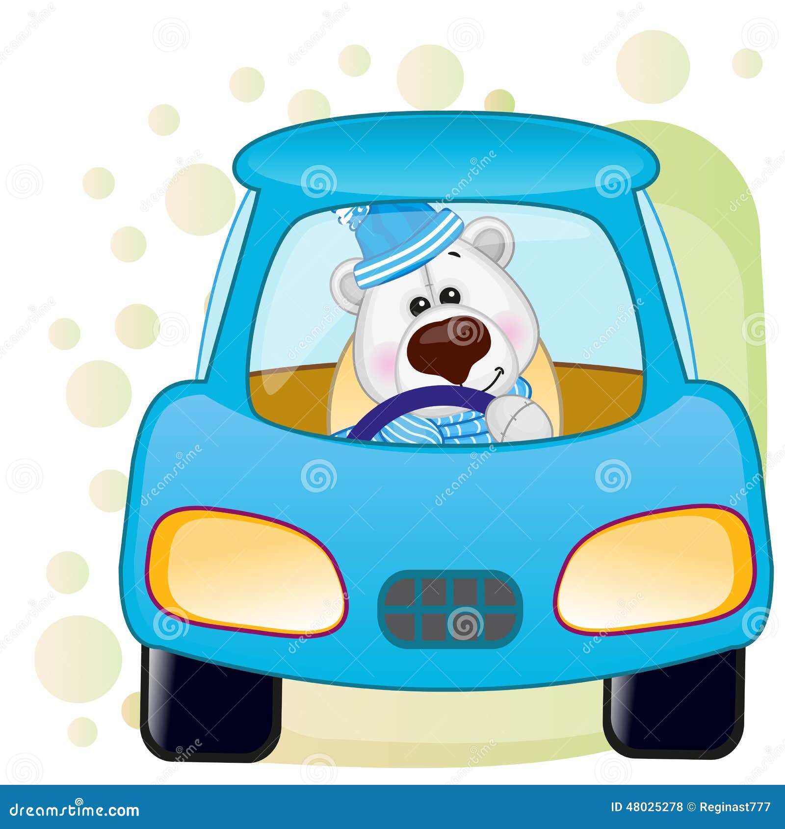 Polar Bear in a car stock vector. Illustration of illustrations - 48025278