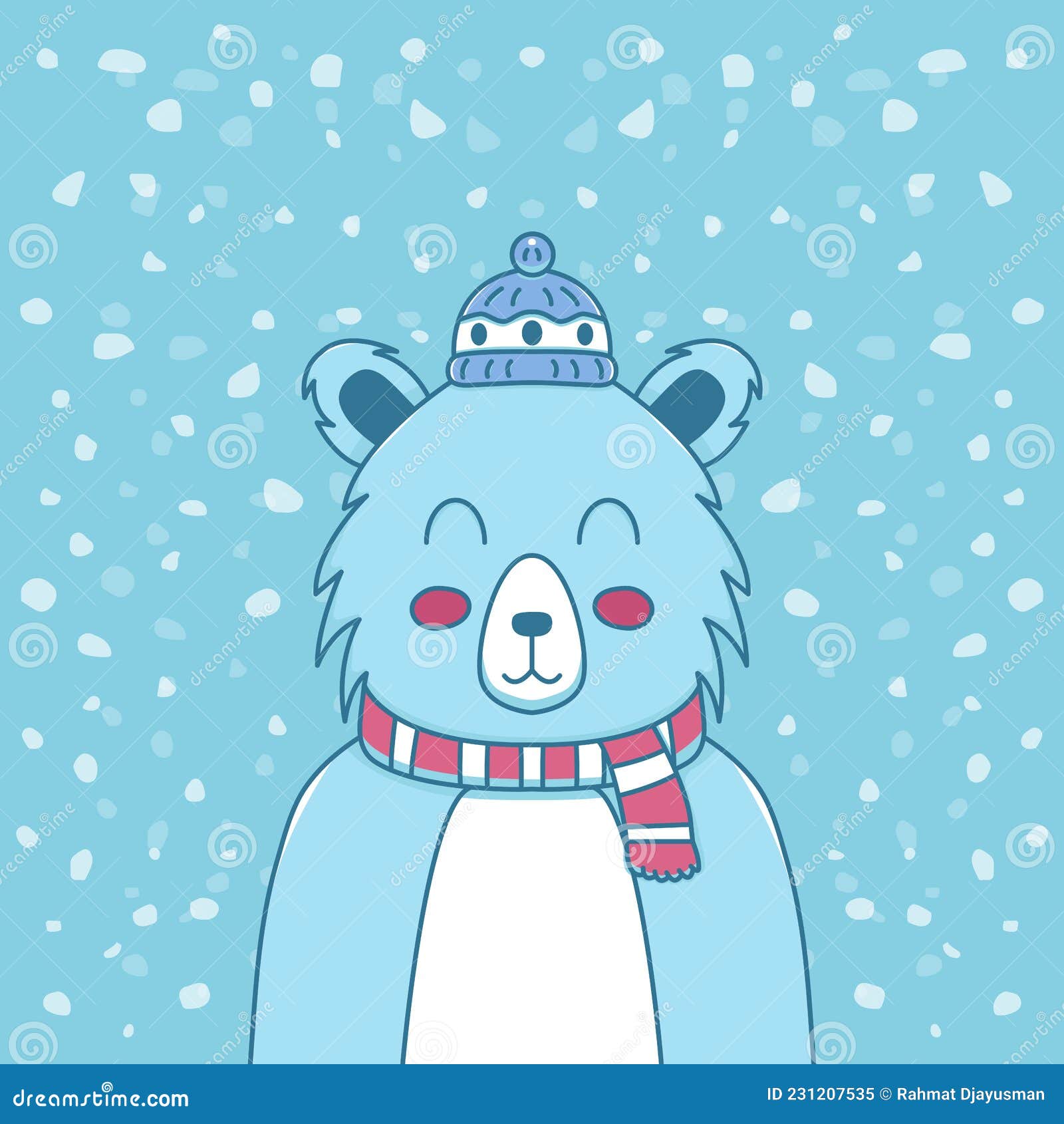 Polar Bear Celebrating Christmas Stock Vector Illustration Of Santa