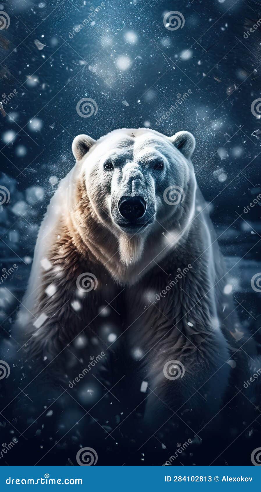 Polar Bear Collage on Dark Background. Generative AI Stock Illustration ...