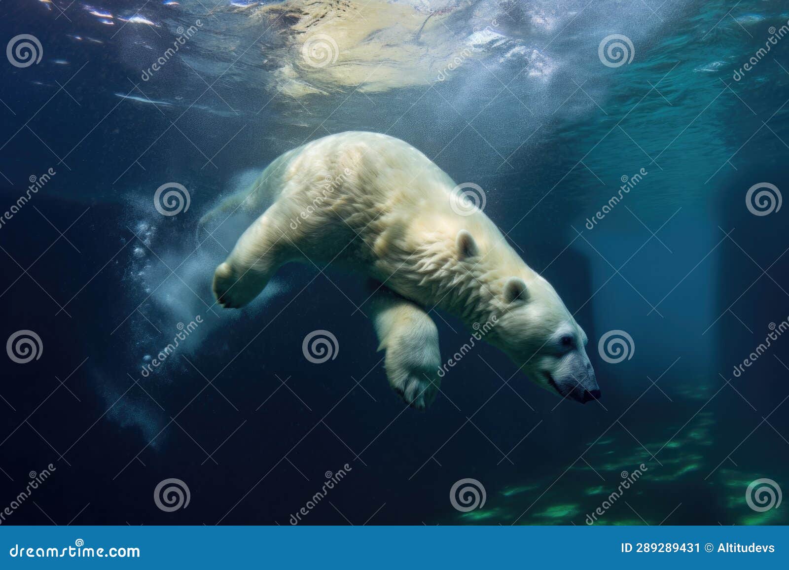 Polar Bear Diving into Icy Water after Prey Stock Image - Image of ...