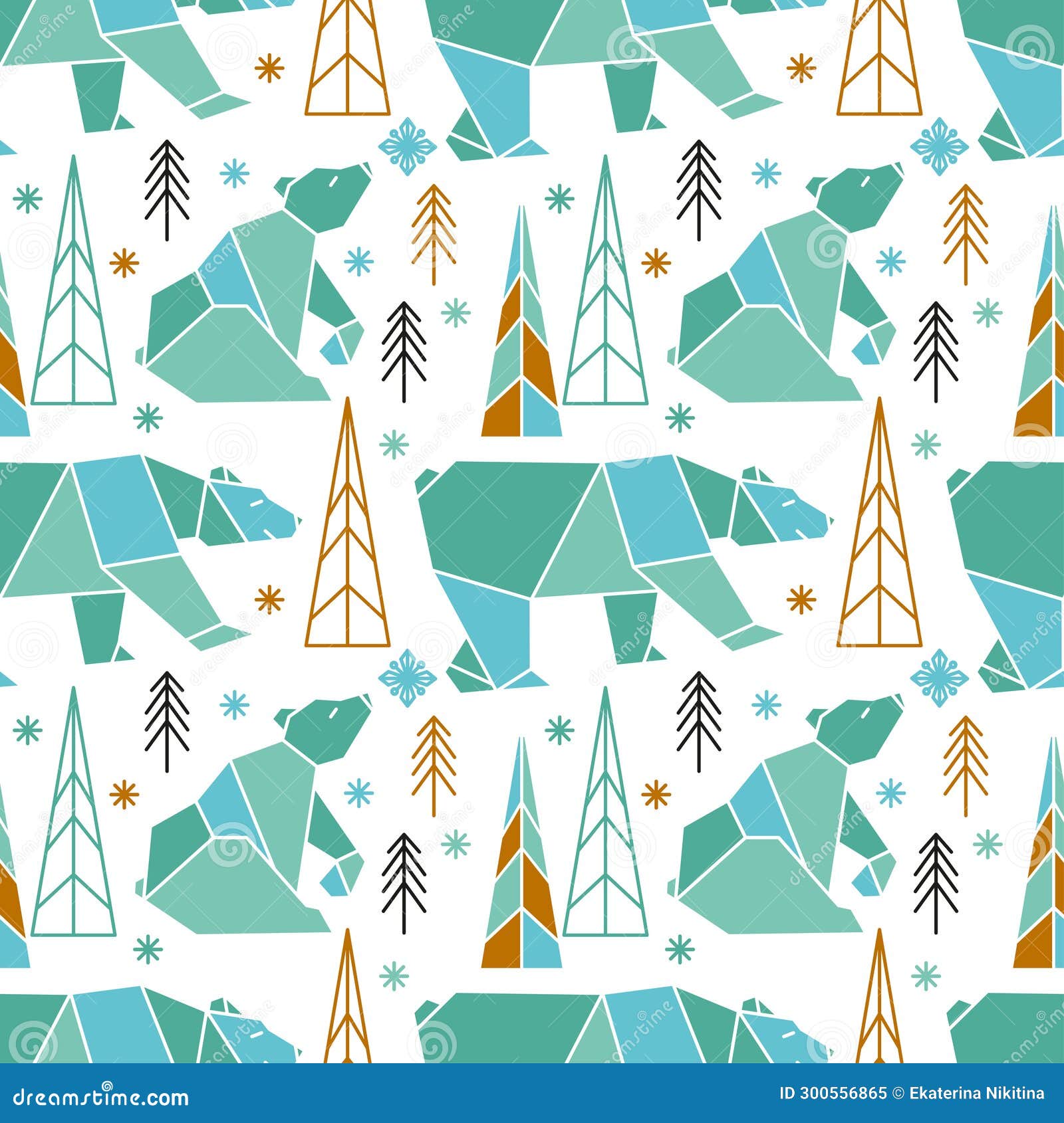 Polar Bear Geometric Shapes. Winter Print Stock Illustration ...